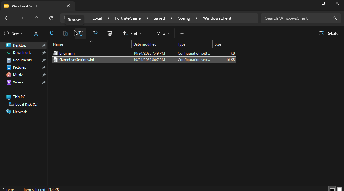 Revert Game Settings Changes – Hone
